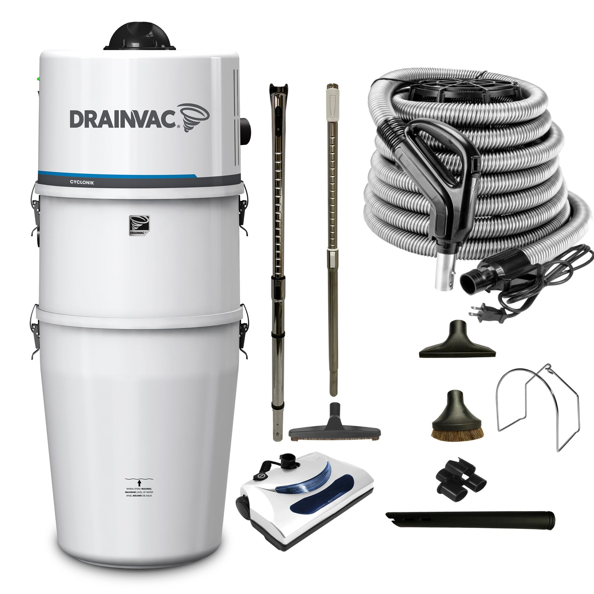 DrainVac Cyclonik Wet & Dry Central Vacuum with Electric Kit