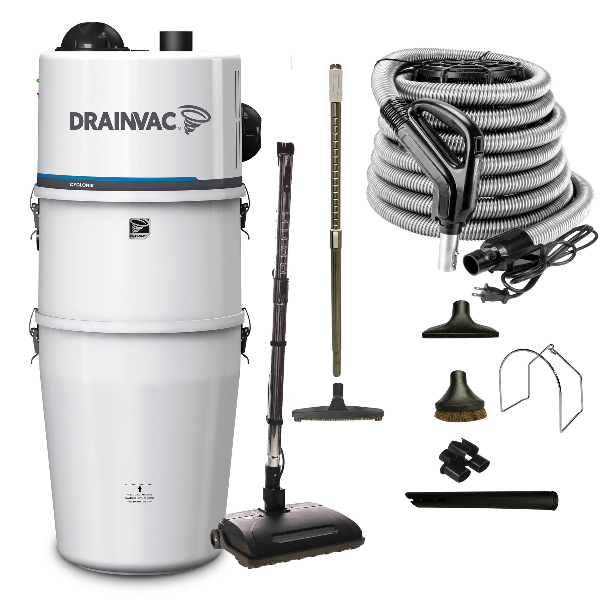 DrainVac DV1R15-CT Cyclonik Central Vacuum Dual Motor 710 AW