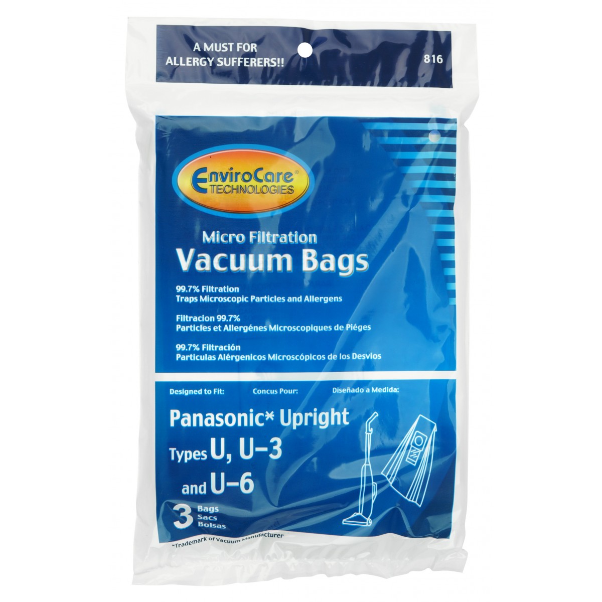 Micro-Filtration Vacuum Bag Panasonic Upright Type U/U‑3/U‑6